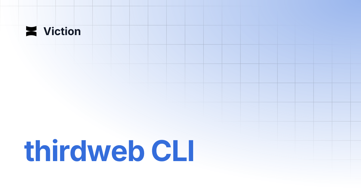 thirdweb CLI | Viction
