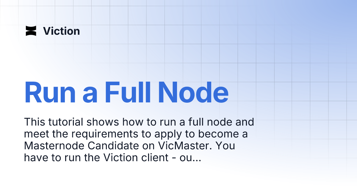 Run a Full Node | Viction